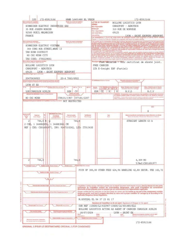 Schneider Electric Shipping Document | PDF