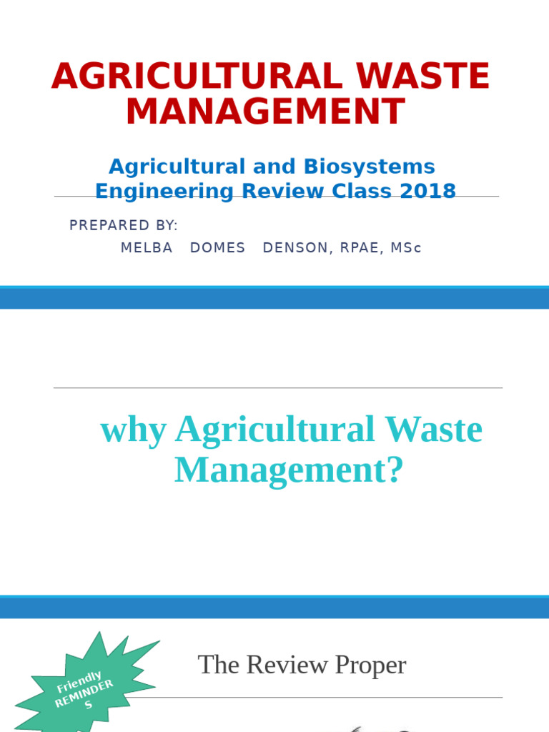 Agricultural Waste Management | PDF | Nitrogen | Ammonia