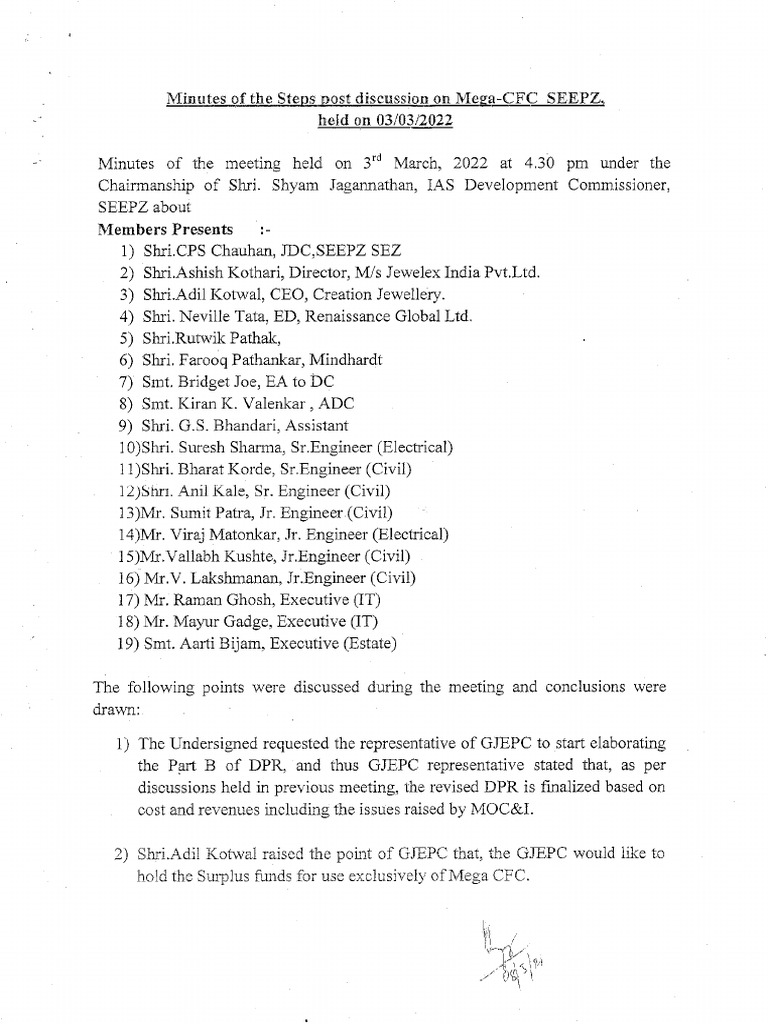 1st Review Meeting of Mega CFC | PDF