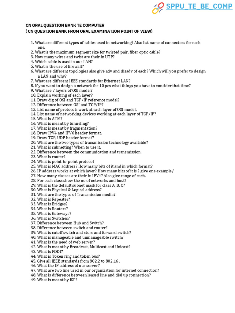 oral-questions-cns | PDF | Internet Protocols | Computer Network