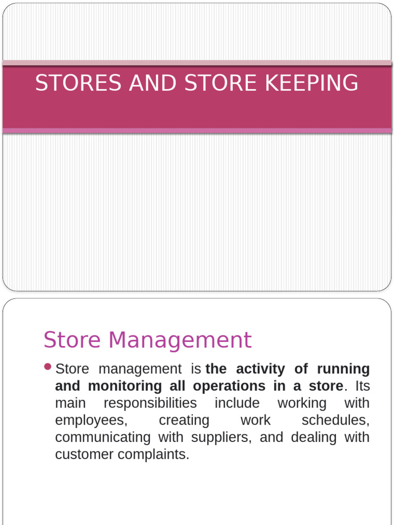 Types of Store Keeping Explained | PDF | Inventory | Warehouse