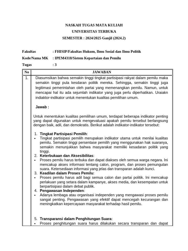 Naskah Tugas Mata Kuliah Ut Fhisip | PDF