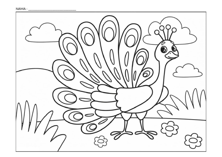 Gambar Merak Mewarnai | PDF