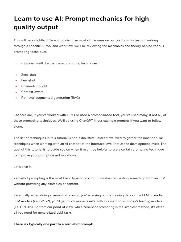 Learn To Use AI Prompt Mechanics For High-Quality Output | PDF ...