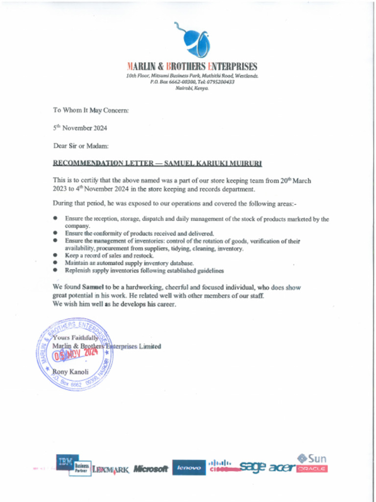 Stamped Rec Letter | PDF