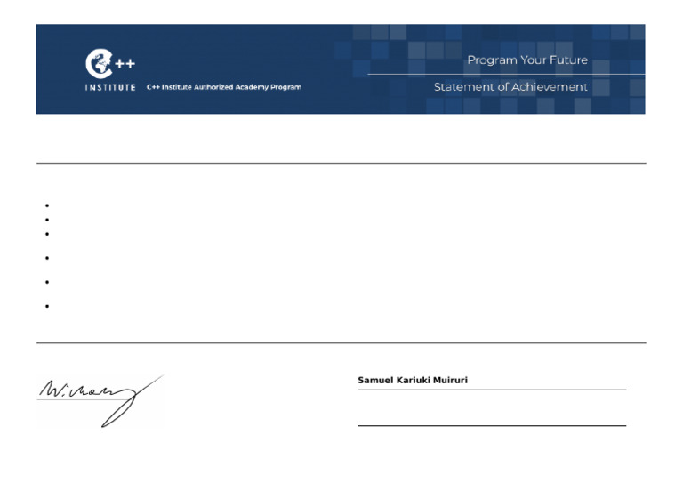 Samuel KariukiMuiruri-KCAU BISF C OOP - Certificate PDF | PDF