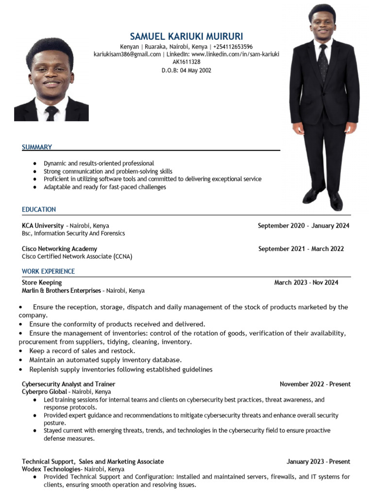 Samuel Kariuki Curriculum Vitae | PDF | Web Design | Computer Programming