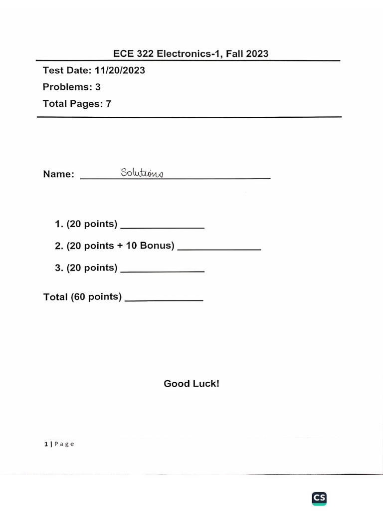 2023 Exam-2 Solutions | PDF