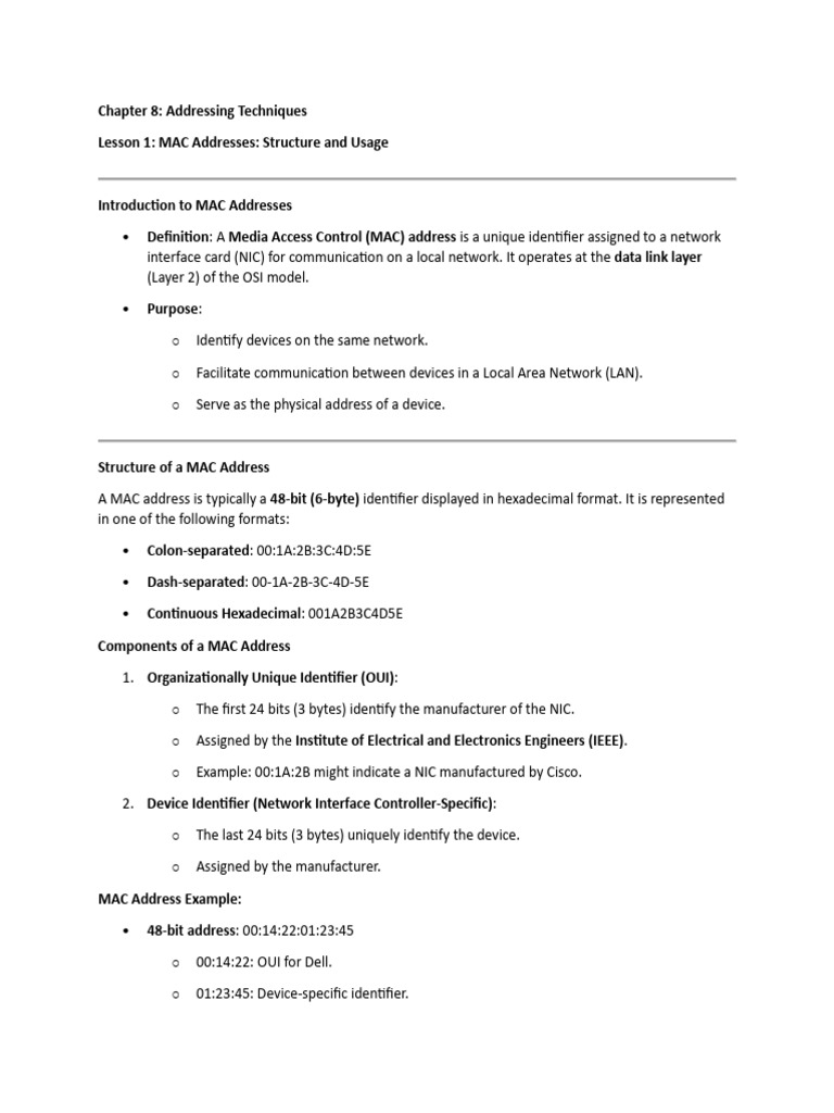Chapter 8 Addressing Techniques | PDF | Port (Computer Networking) | Domain Name