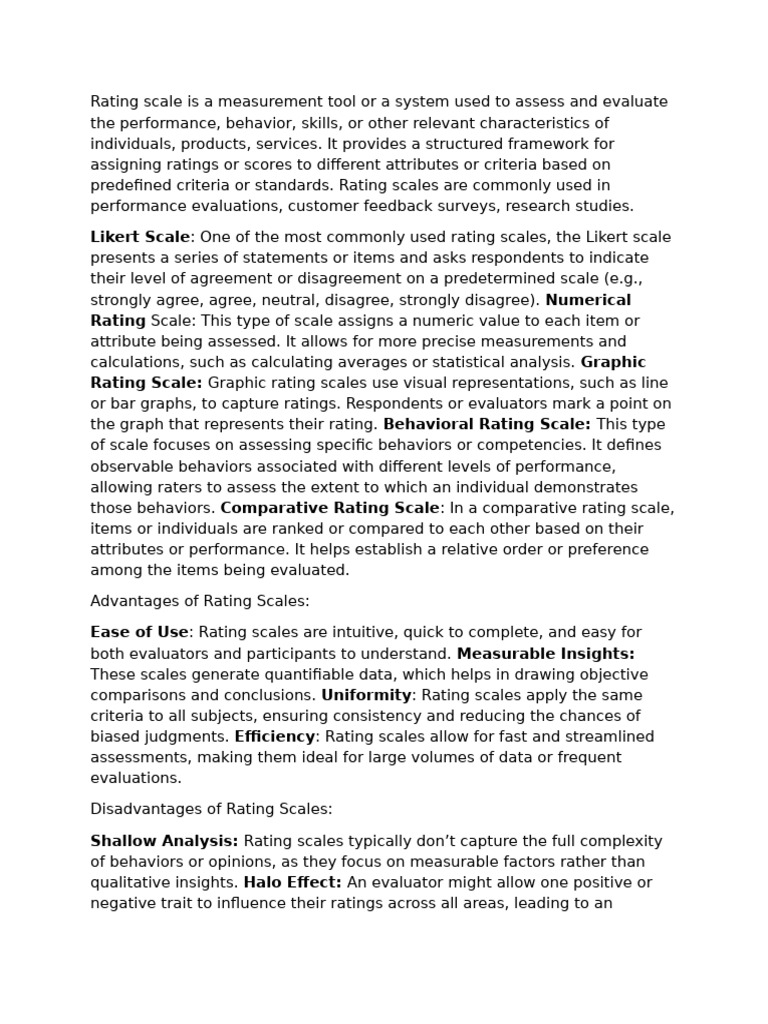 Rating Scale | PDF | Likert Scale | Evaluation
