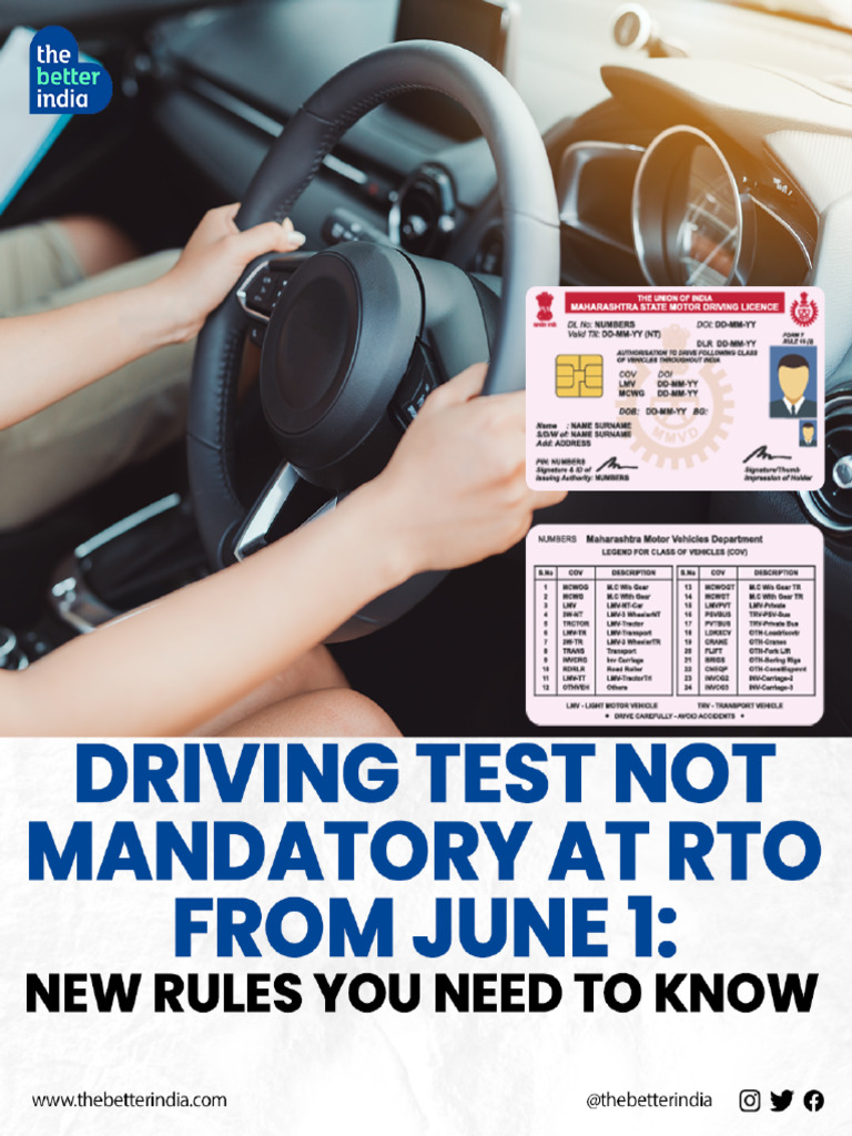 Driving Test Not Mandatory at Rto From June 1 | PDF