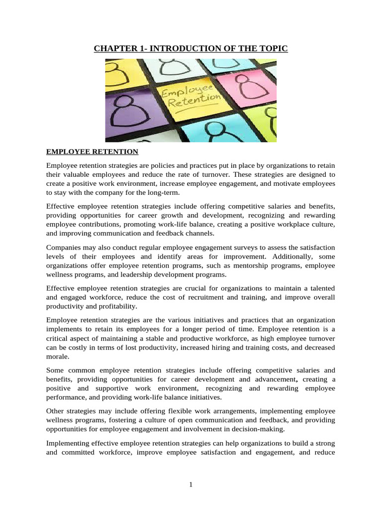 EMPLOYEE RETENTION (Project Report) | PDF | Employee Retention | Employment