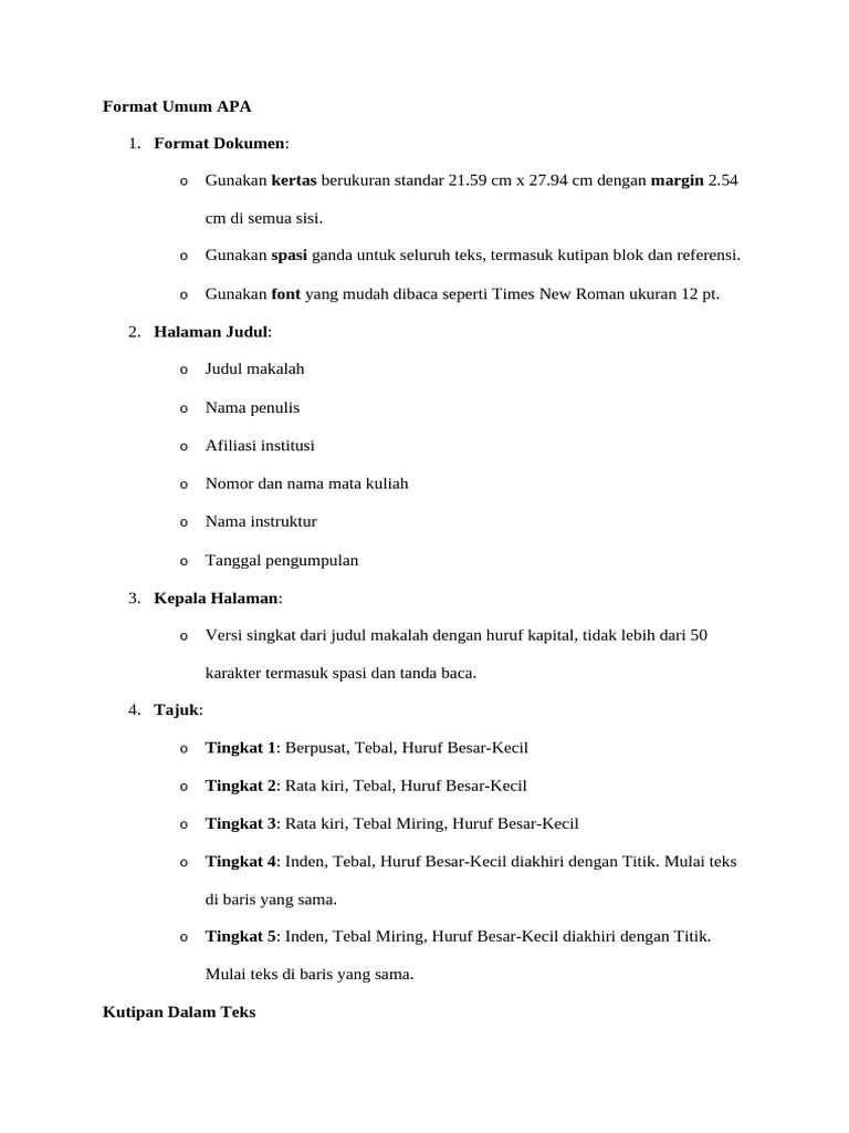 Format Umum APA 7ed | PDF