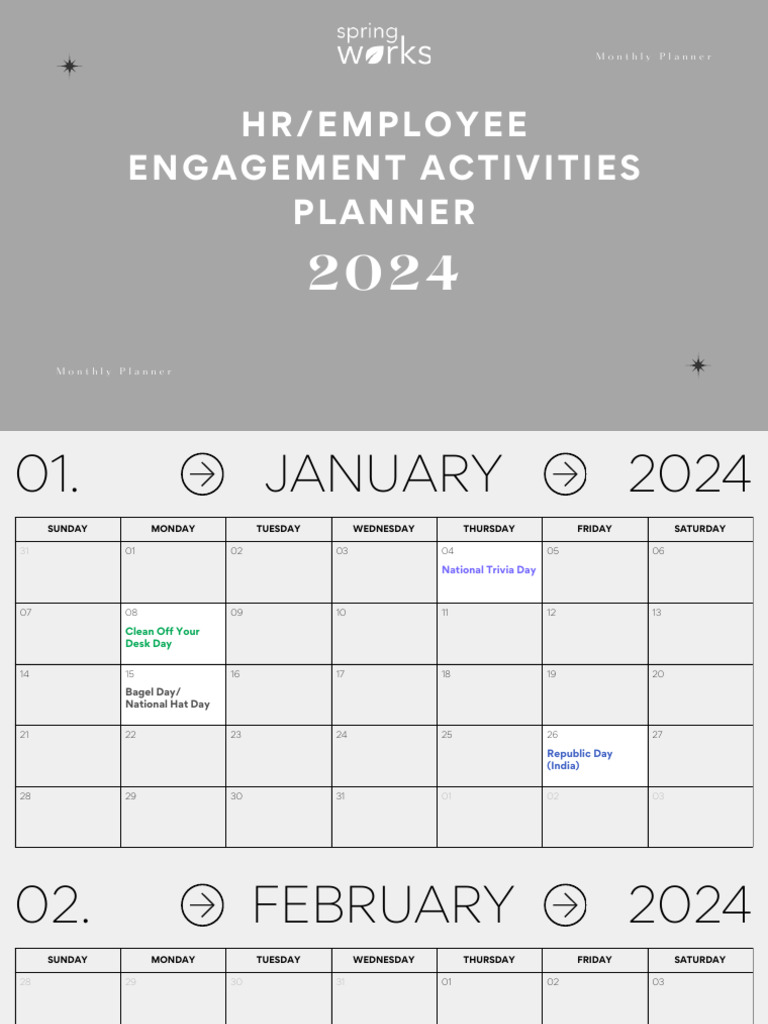HR_Employee Engagement Activities Planner | PDF | Observances