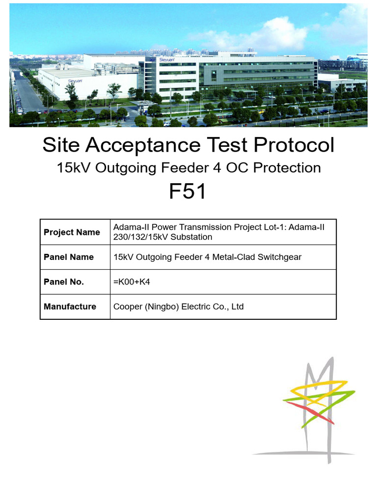 15kV Outgoing Feeder 4 Over Current Protection (F51) SAT Protocol | PDF | Mains Electricity ...