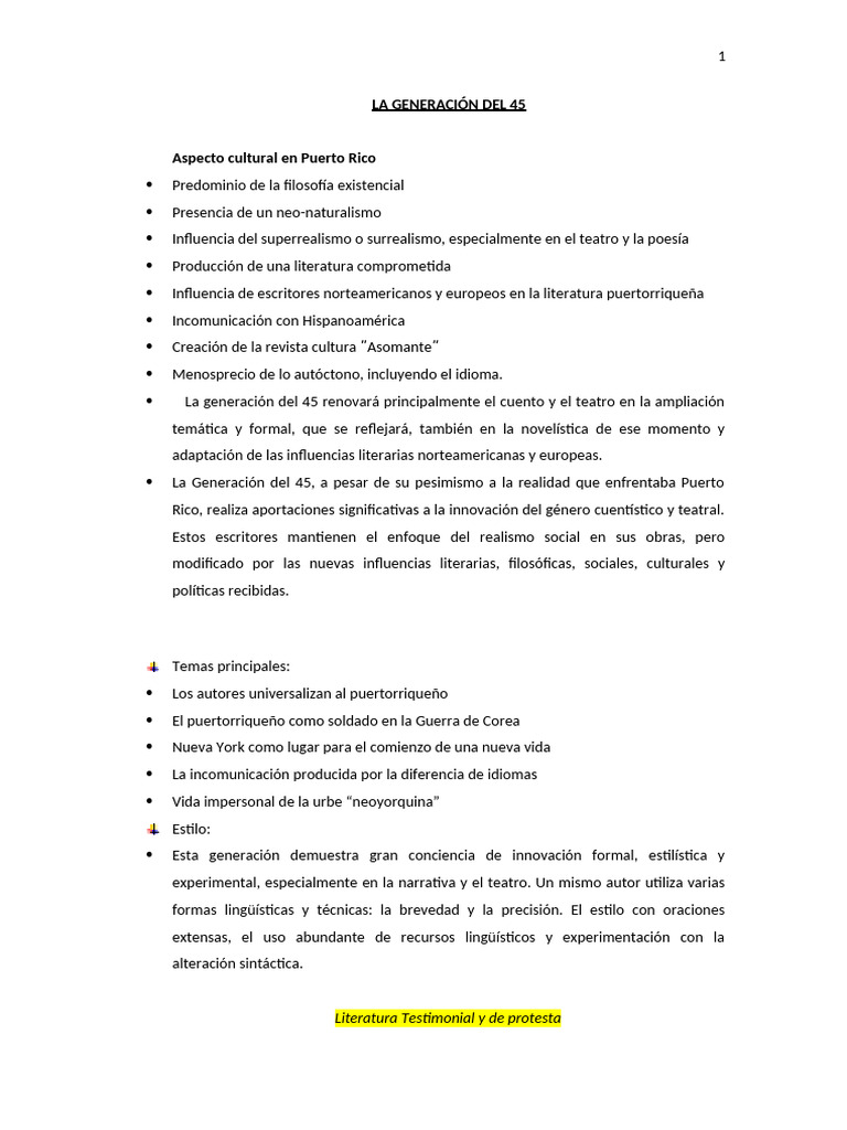 Puerto Rico y La Generacion Del 45 | PDF | Surrealismo | Puerto Rico