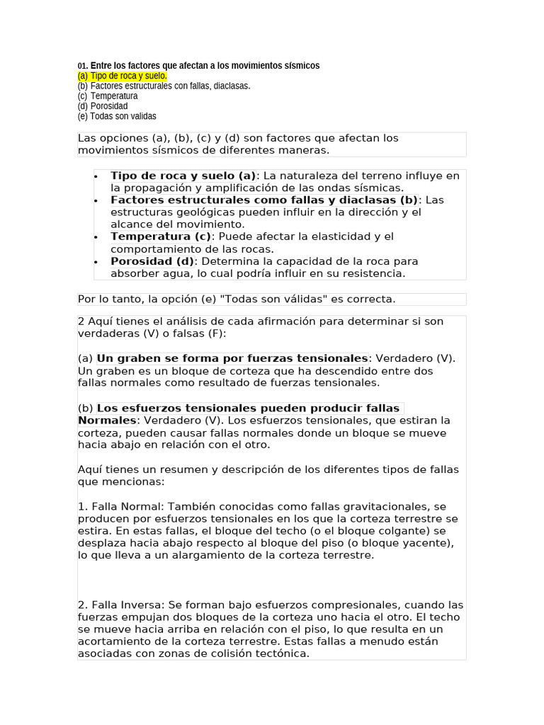 Compilado REspuestas 1 Pc+Parcial | PDF | Placas tectónicas | Roca (geología)