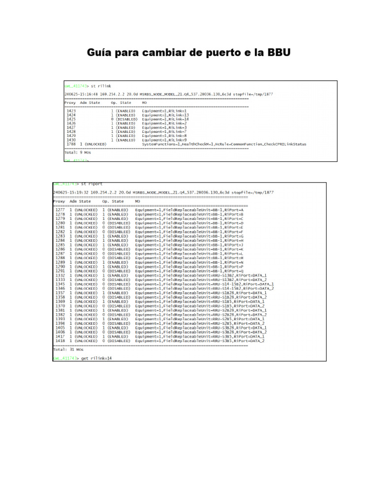 Guía para Cambiar de Puerto en La BBU | PDF