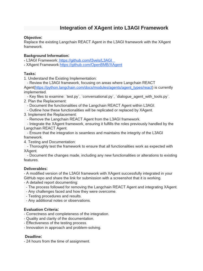 Integration of XAgent Into L3AGI Framework | PDF