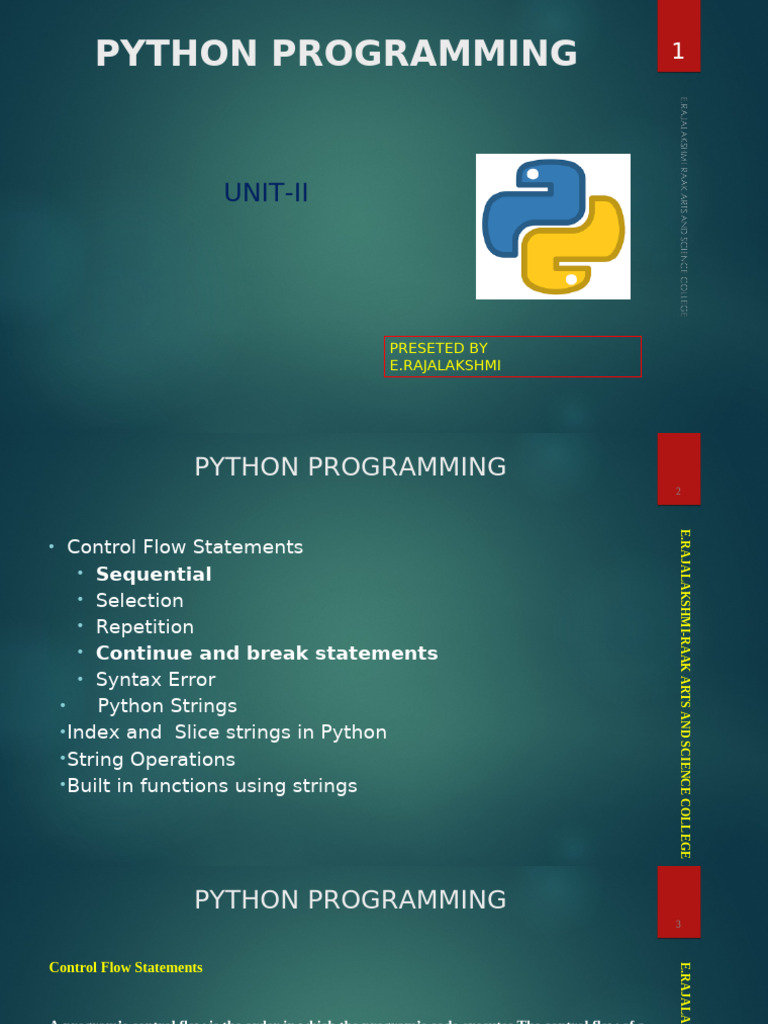 py2 | PDF | Control Flow | Computer Programming py2 | PDF | Control Flow | Computer Programming