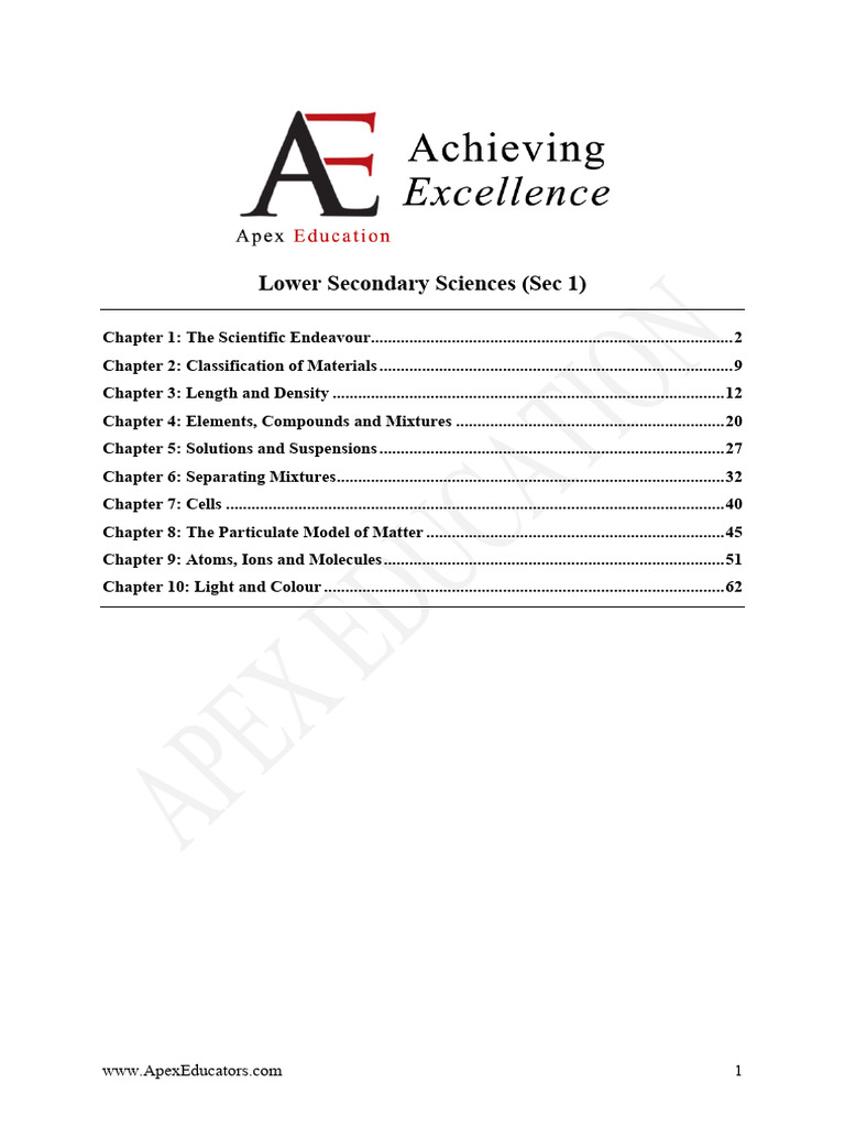 Sec 1 Science Notes | PDF | Mixture | Density