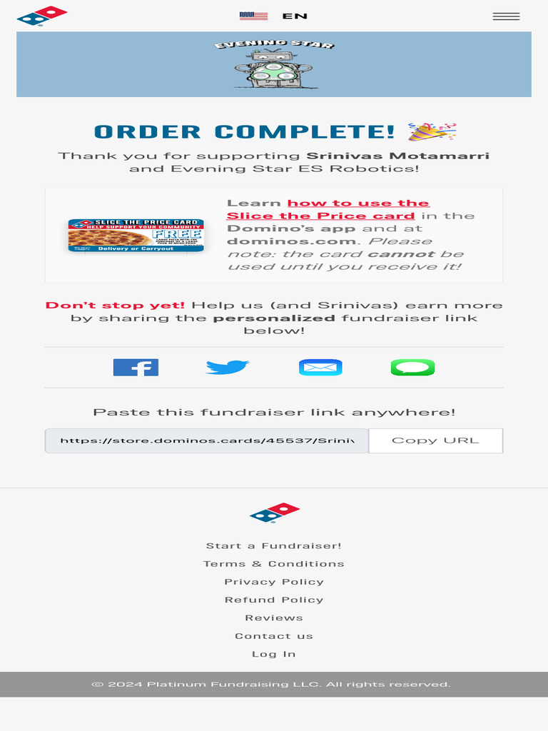 Thanks From Srinivas Motamarri and Evening Star ES Robotics — the Slice ...