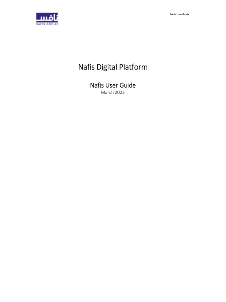 Nafis User Onboarding User Guide EN | PDF | Faq | Computing Nafis User Onboarding User Guide EN | PDF | Faq | Computing