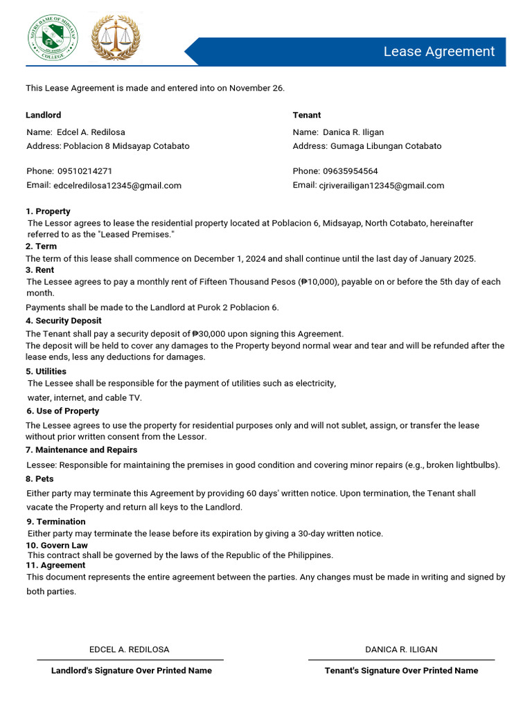 Law Project(Lease) | PDF