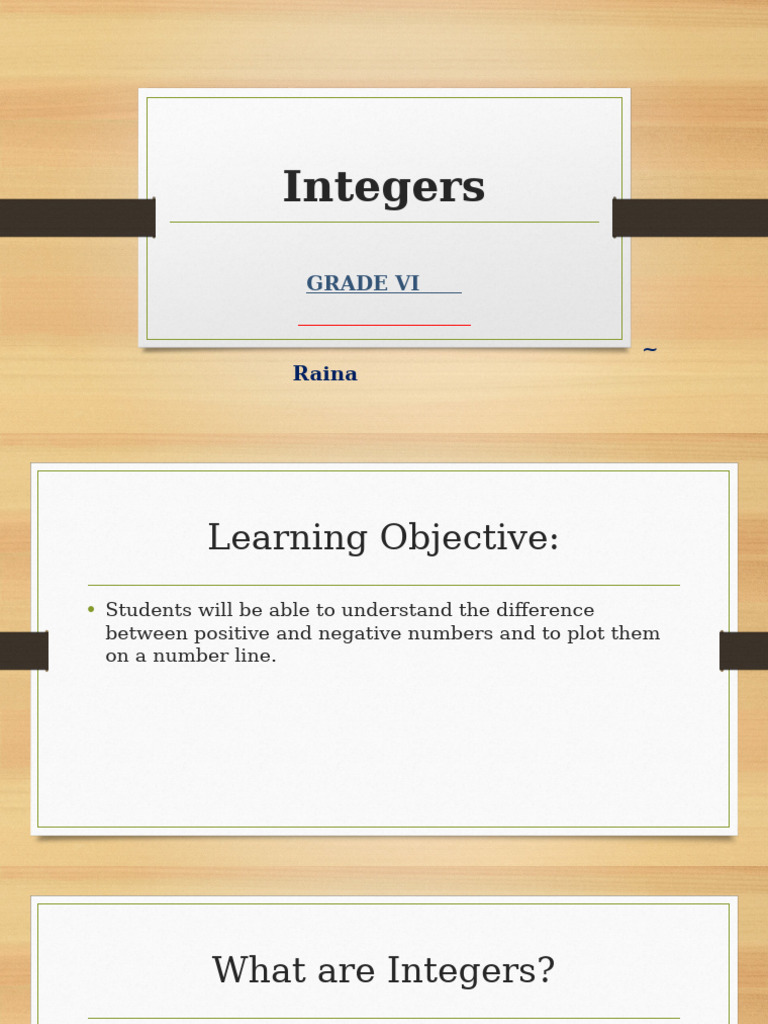 Understanding Integers and Number Lines | PDF