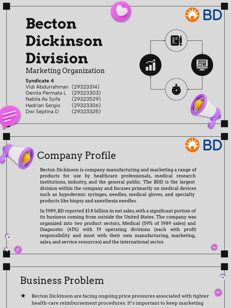 MM5010 SMAE Syndicate 4_Becton Dickinson Division - Marketing Organization | PDF | Market ...