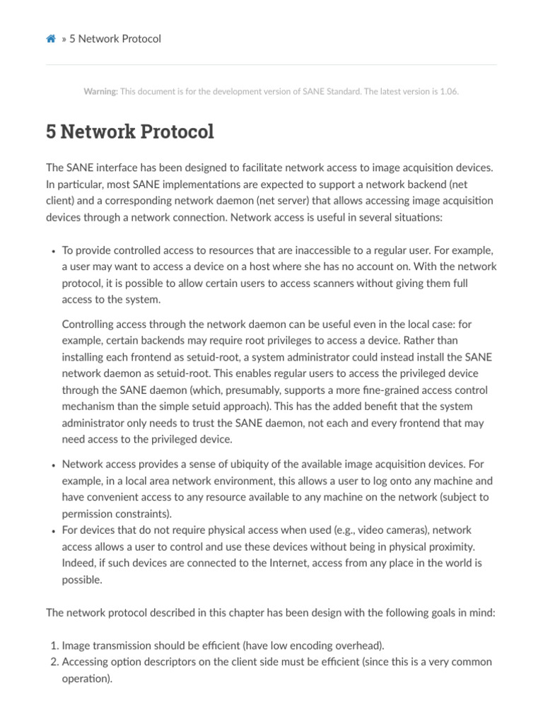 5 Network Protocol — SANE Standard Version 1.06 documentation | PDF ...