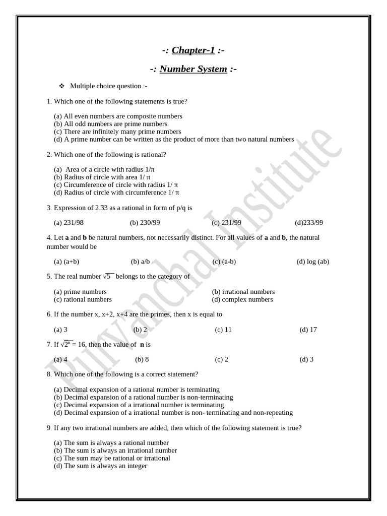 Polytechnic Maths Chapter 1 | PDF | Numbers | Rational Number