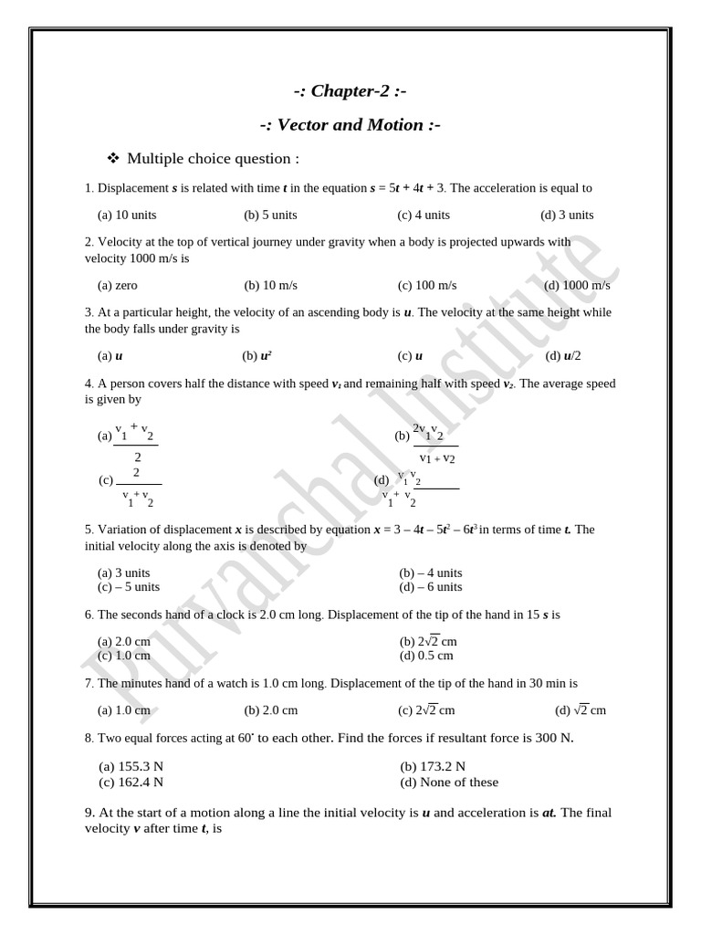 Polytechnic Physics Chapter 2 | PDF | Acceleration | Velocity