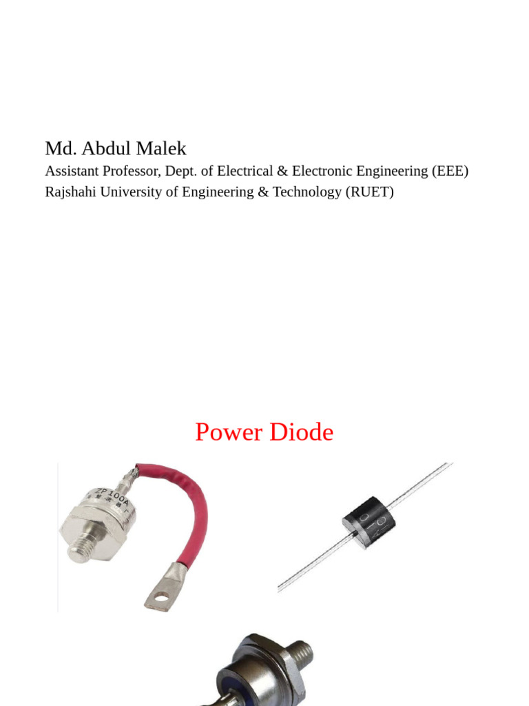 Power Electronics: Diodes & Transistors Guide | PDF