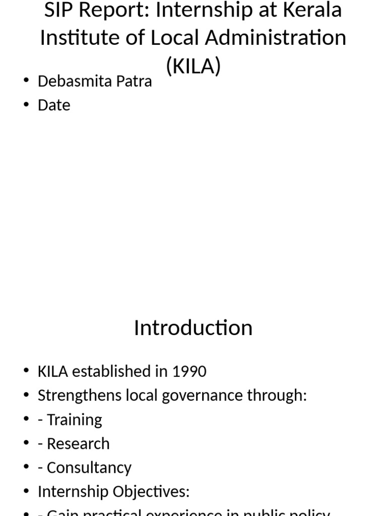 KILA SIP Presentation Updated | PDF