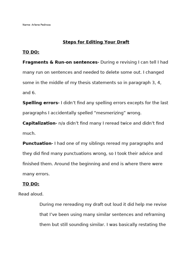 Editing Tips for Student Writers | PDF