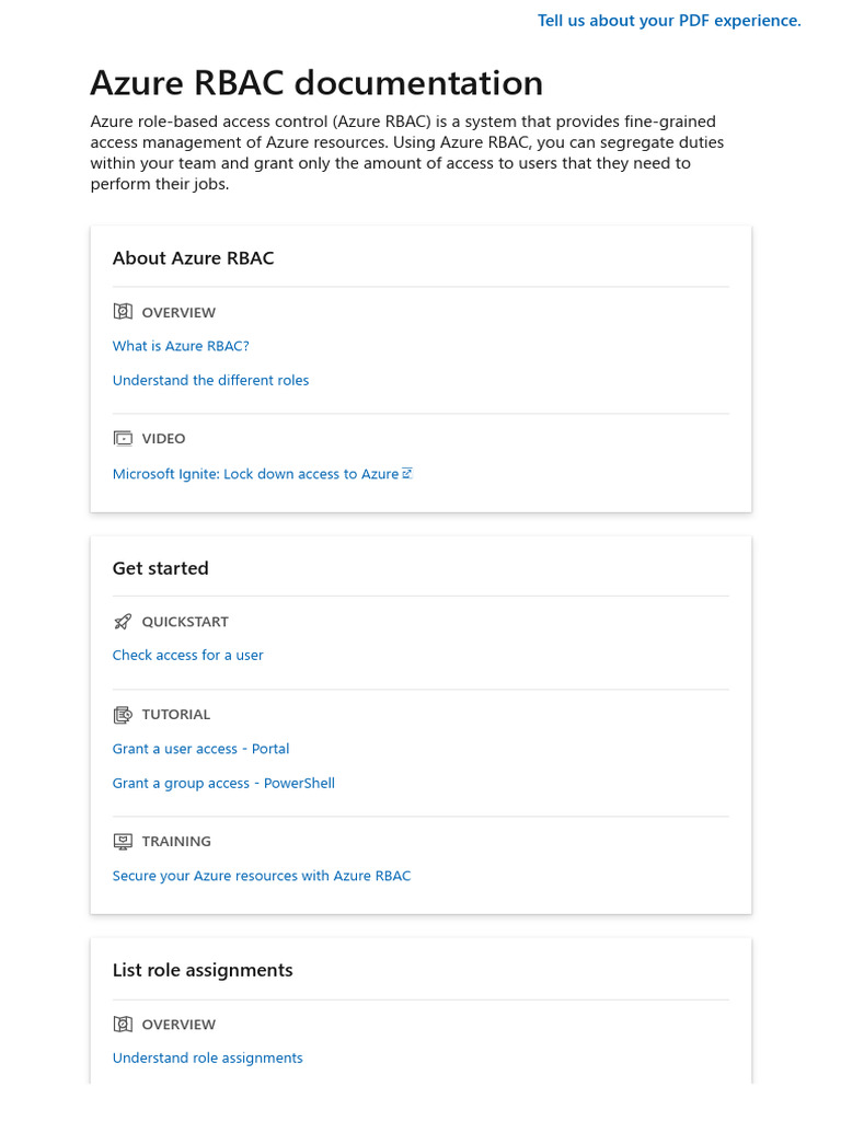 Azure Role Based Access Control | PDF | Microsoft Azure | Information ...