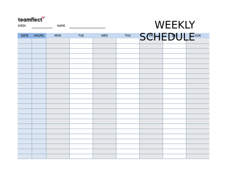 Weekly Schedule File Excel | PDF