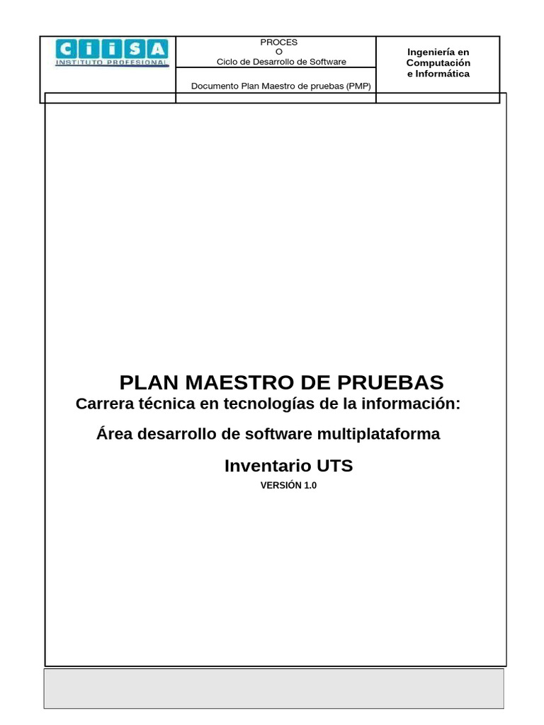 Plan de pruebas JJM | PDF | Ingeniería de software | Software