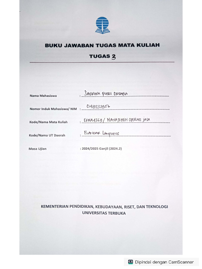 Tugas 3 Manajemen Operasi Jasa | PDF