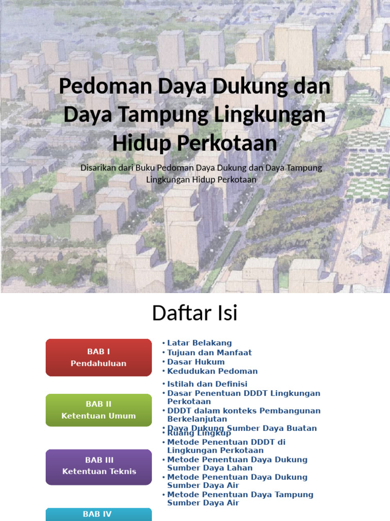 Presentasi Daya Dukung Daya Tampung Lingkungan Hidup Perkotaan | PDF