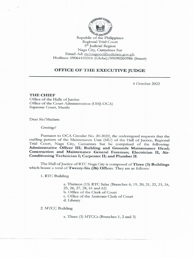 Staffing Pattern of Mu 1st Page | PDF