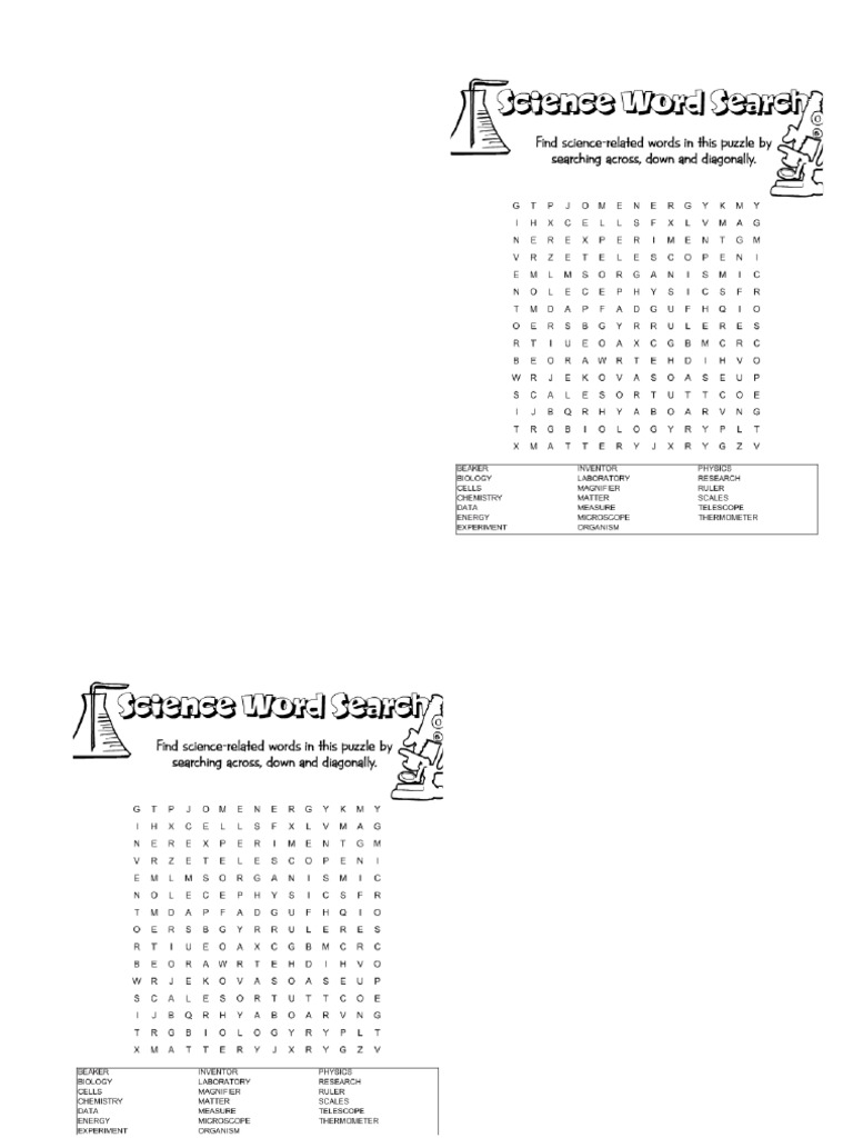 Science Word Search | PDF
