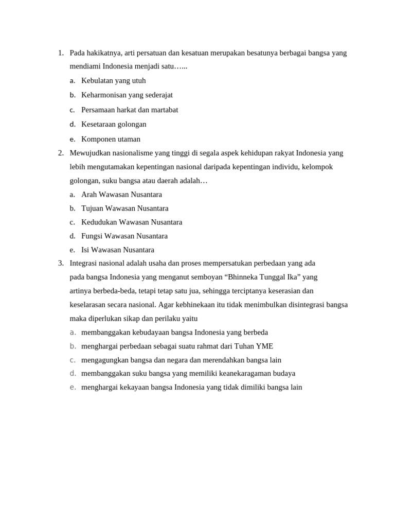 Latihan Soal UAS Pancasila 2024 | PDF