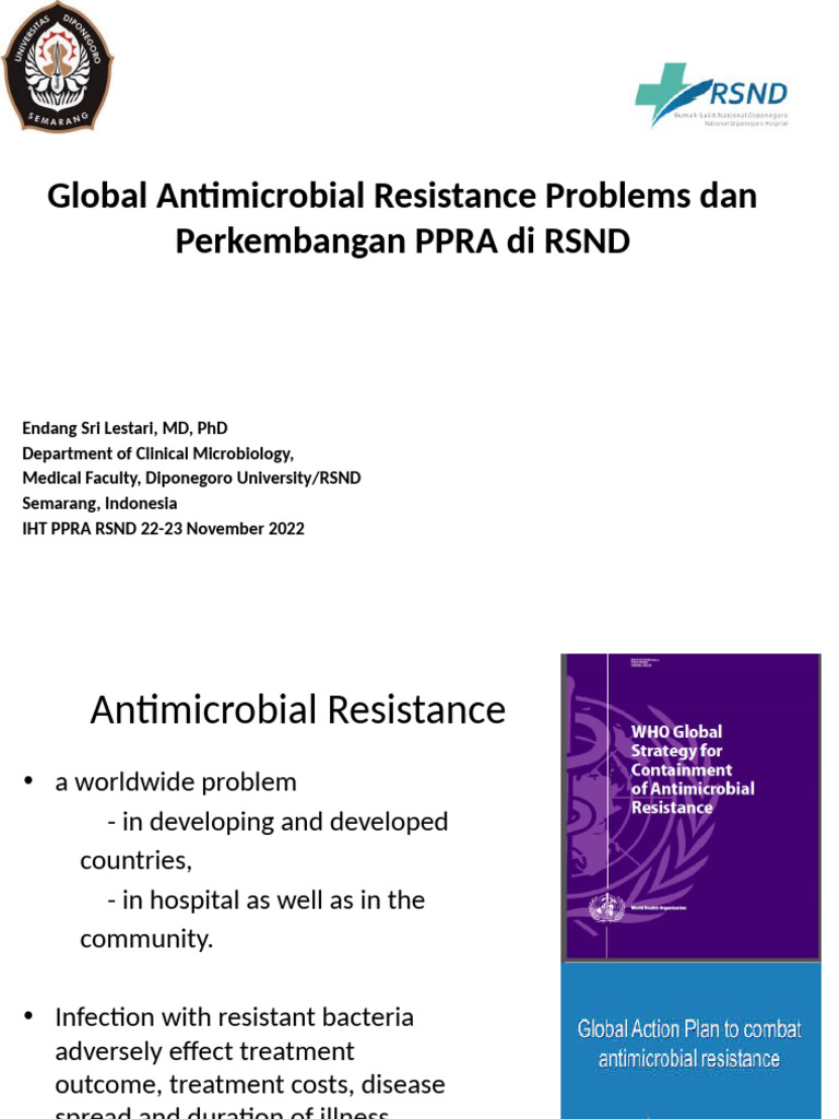 Global AMR Problem Dan Perkembangan PPRA RSND_IHT _221122_ESL | PDF ...