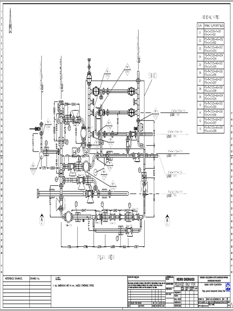 He04 Fop Obgfs en Me 4018 001 001 Piping General Arrangement Plan | PDF