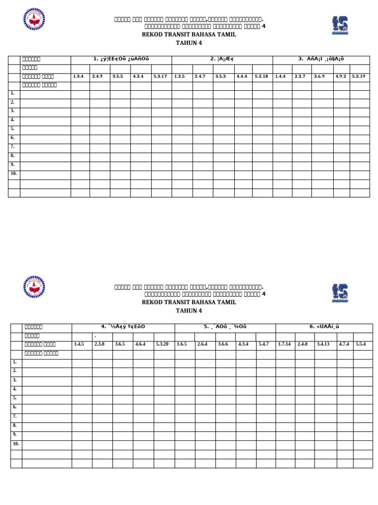 Rekod Transit BT THN 4 2024 | PDF