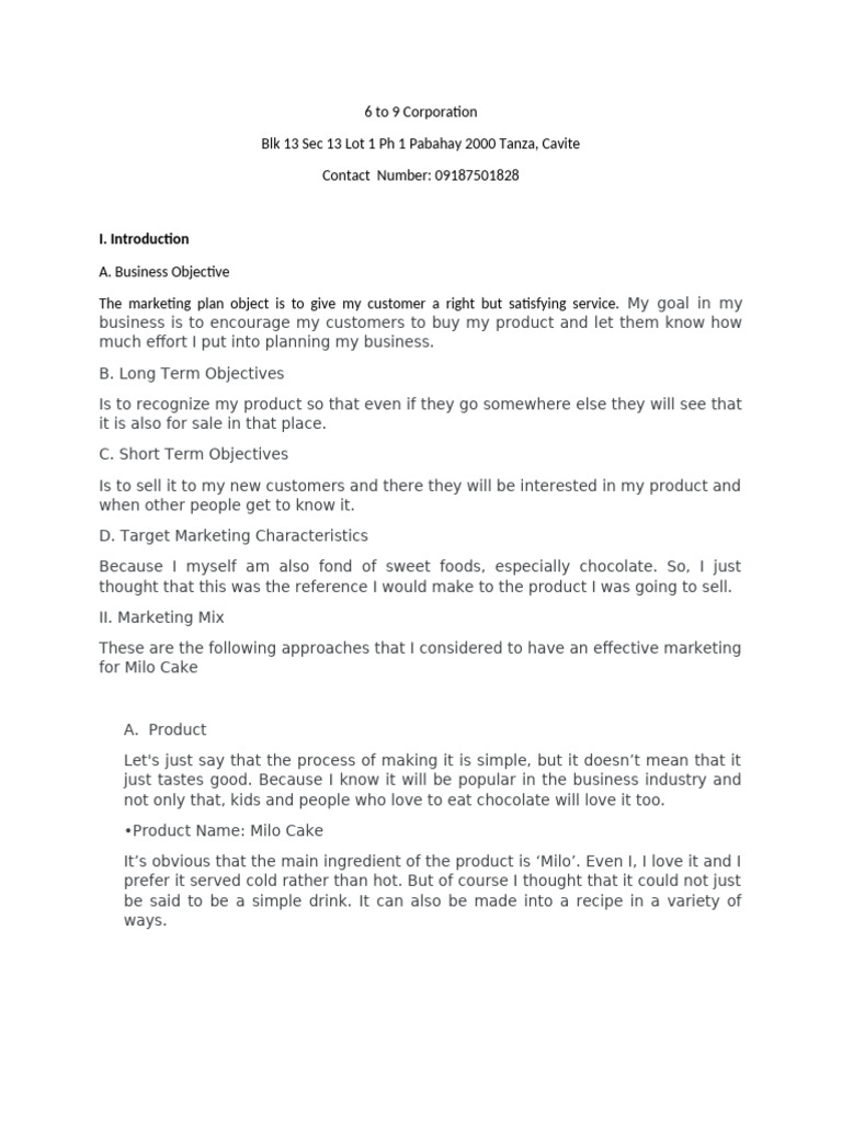 Business Proposal | PDF | Cakes | Chocolate