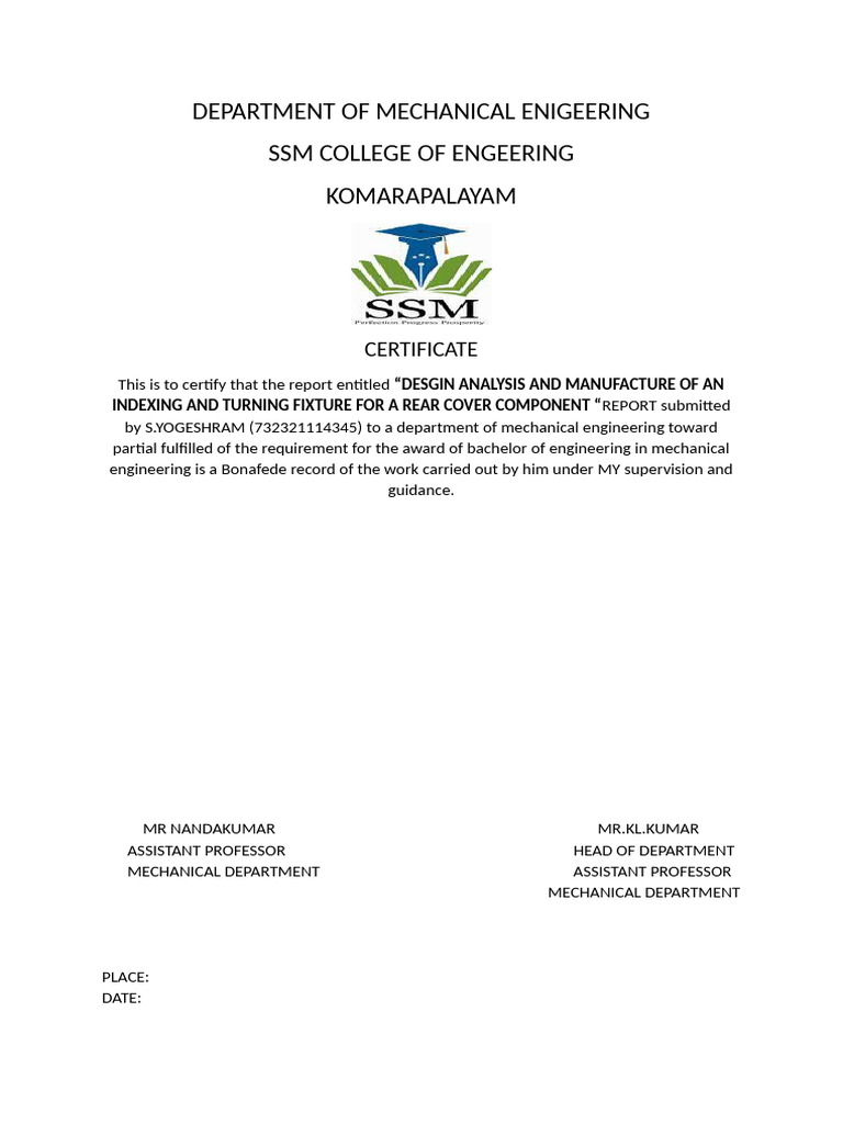 Design of Indexing Fixture for Engine | PDF | Belt (Mechanical) | Gear