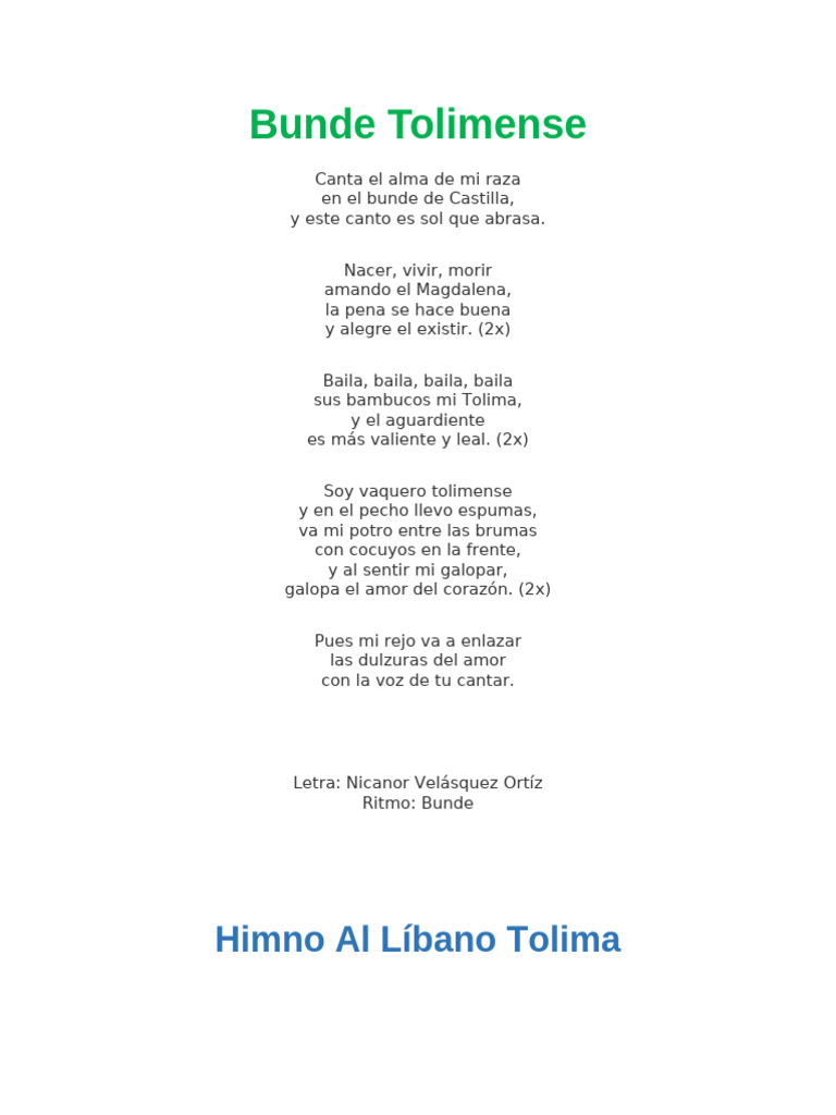 Bunde Tolimense | PDF